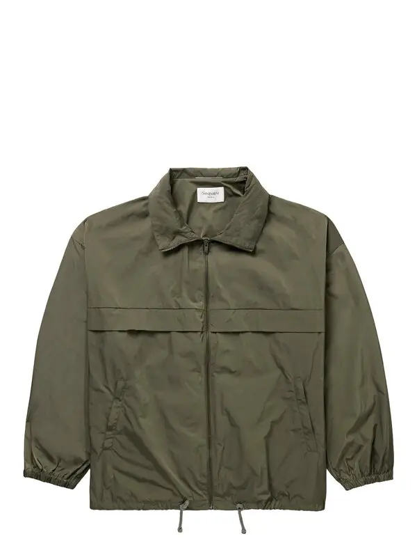 Saint Laurent Logo-print Shell Blouson Jacket - Green