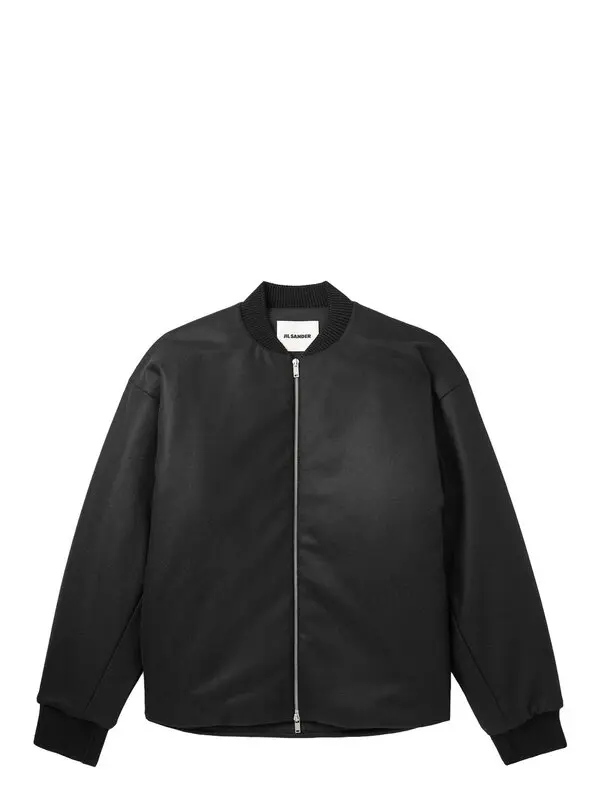 JIL SANDER Padded Wool-felt Bomber Jacket - Black