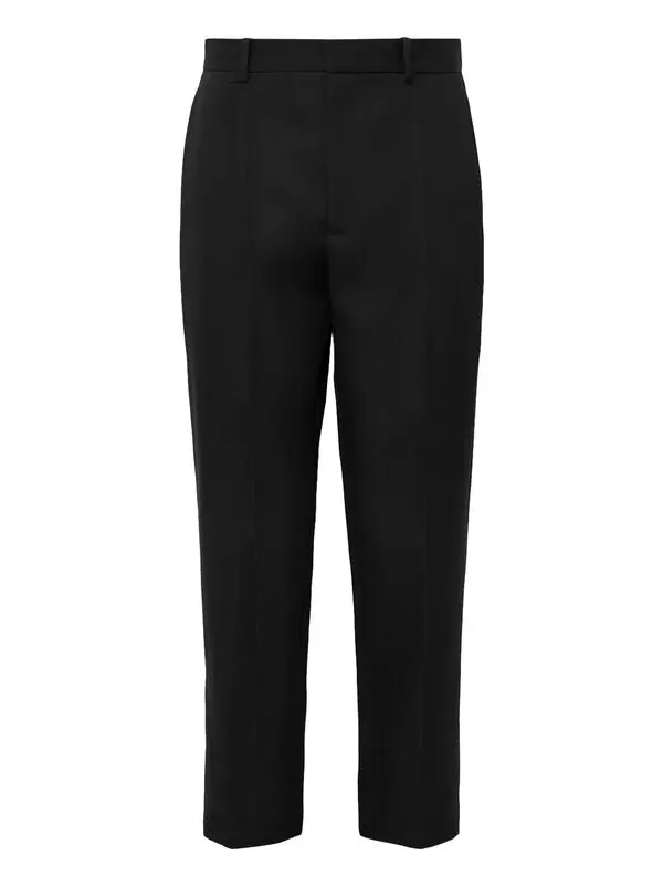 THE ROW Zuma Slim-fit Cropped Cotton And Cashmere-blend Gabardine Trousers - Black