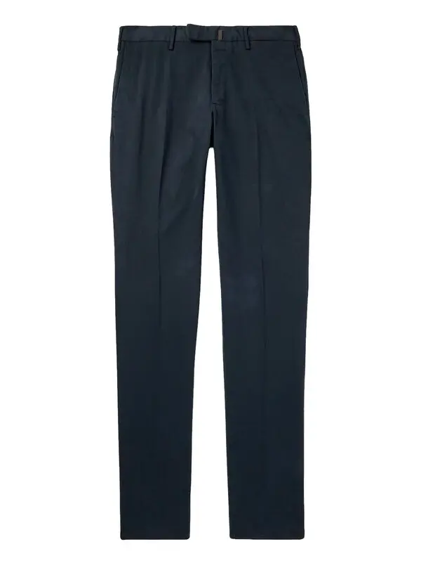SLOWEAR Incotex Straight-leg Cotton-blend Twill Trousers - Blue