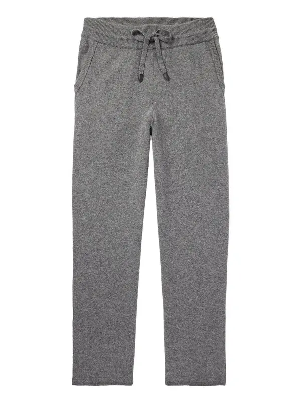 Canali Tapered Wool And Cashmere-blend Sweatpants - Gray