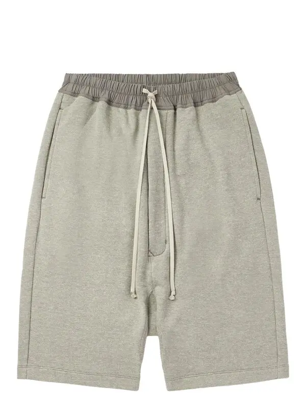 Rick Owens Straight-leg Cotton-blend Jersey Shorts - Gray