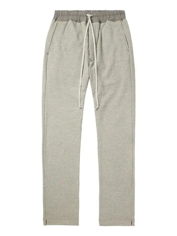 Rick Owens Berlin Straight-leg Shell-trimmed Cotton-blend Jersey Sweatpants - Gray