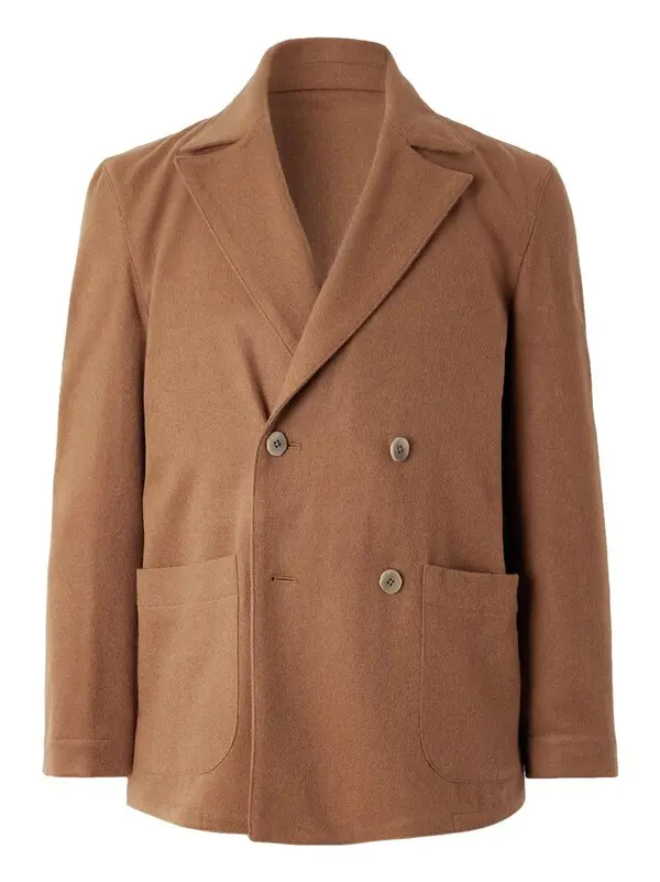 STOFFA Double-breasted Camel Hair Blazer - Brown