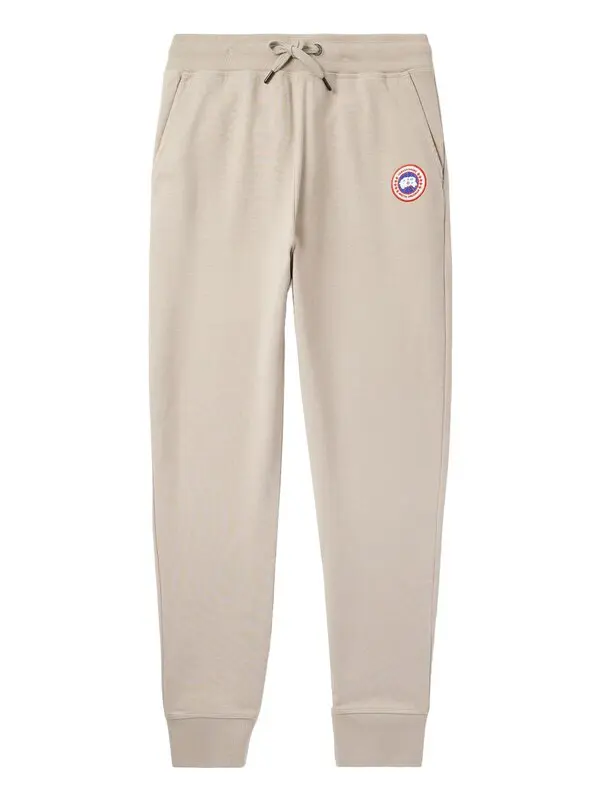 Canada Goose Huron Tapered Logo-appliquéd Cotton-jersey Sweatpants - Neutrals