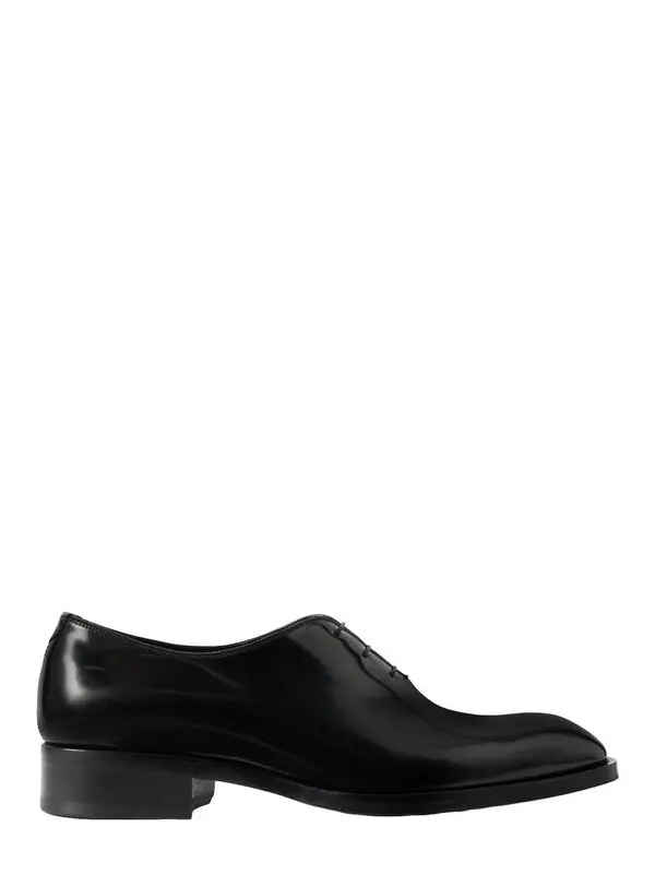 TOM FORD Whole-cut Patent-leather Oxford Shoes - Black