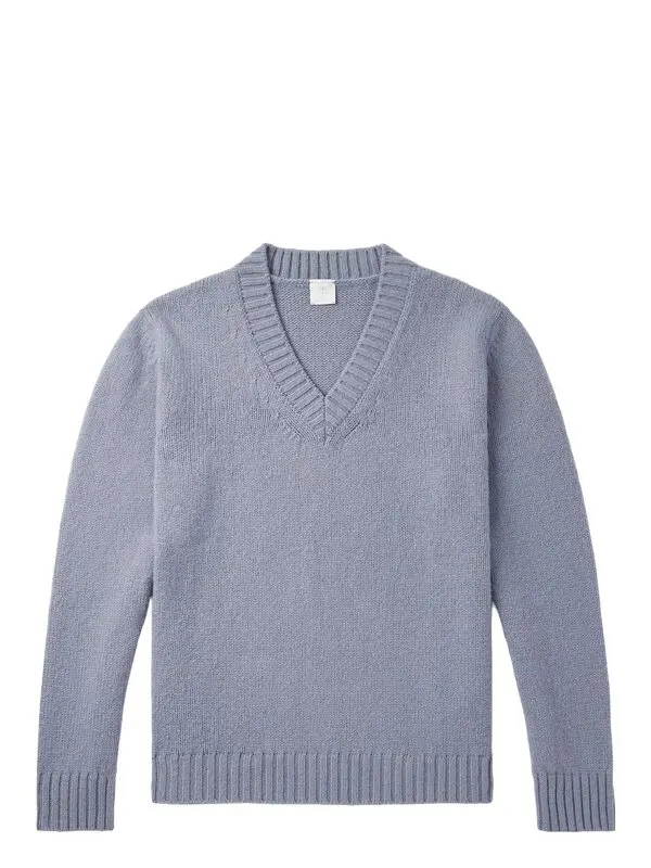 Eleventy Wool V-neck Sweater - Blue