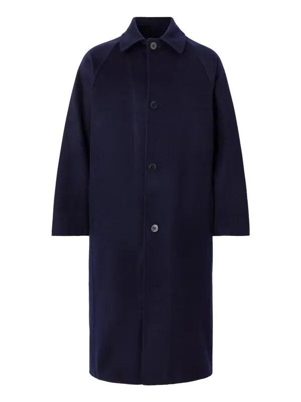 STOFFA Brushed-cashmere Trench Coat - Blue