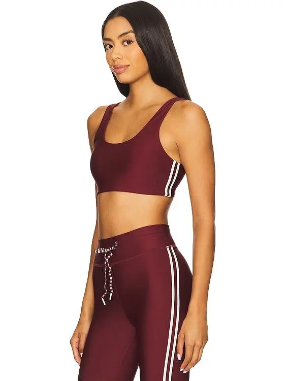 The Upside Oxford Harley Scoop Sports Bra In Burgundy - Merlot