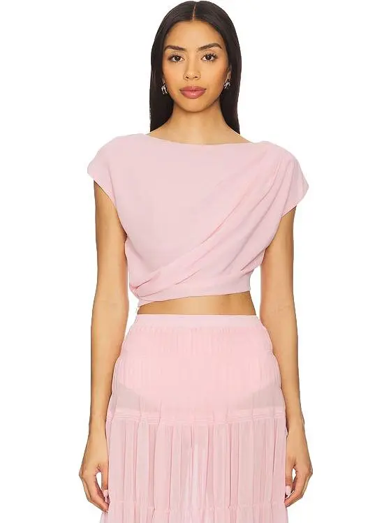 CAMILA COELHO Yara Crop Top - Baby Pink