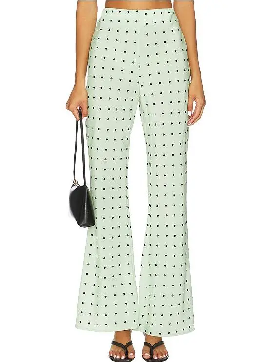 MAUDE CLUB Betty Pant - Seafoam Black Dots