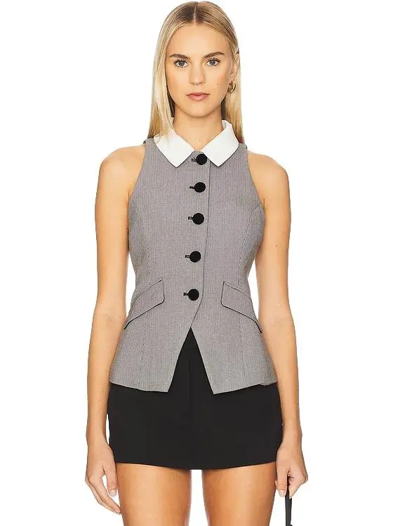 MAUDE CLUB Charlie Vest - Houndstooth