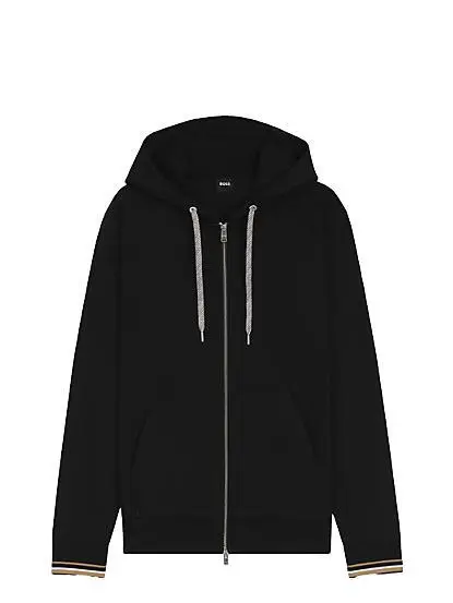 Hugo Boss Cotton-blend Zip-through Hoody - Black