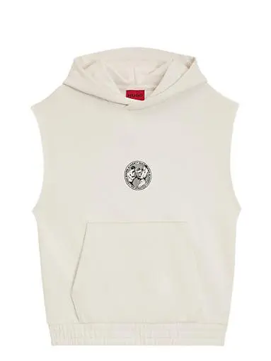 Hugo Boss Relaxed-fit Sleeveless Sweatshirt - Natural