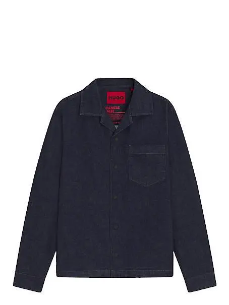 Hugo Patch-pocket Long-sleeve Denim Shirt - Dark Blue