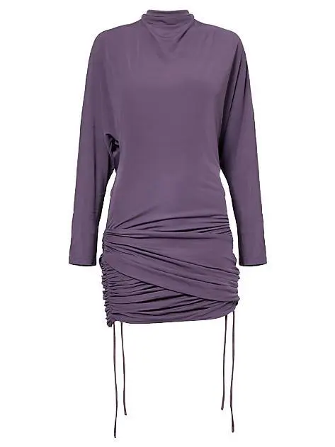 Christopher Esber Luna Draped Woven Mini Dress - Washed Violet