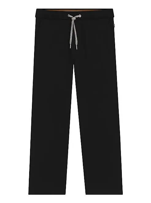 BOSS Straight-leg Cotton-blend Jogging Bottoms - Black
