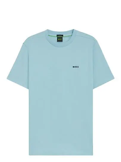BOSS Logo-embroidered Short-sleeve Stretch-cotton T-shirt Xxxl - Light/pastel Blue