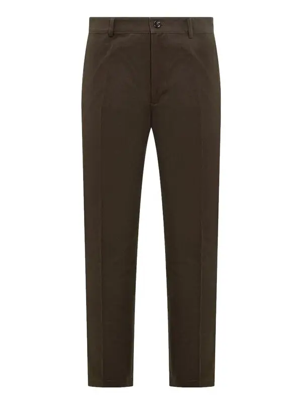 Burberry Slim Fit Stretch Cotton Trousers - Brown