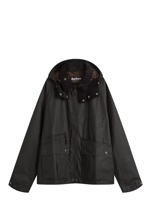 Barbour Re-engineered Bardon Spey Wax Jacket - Black
