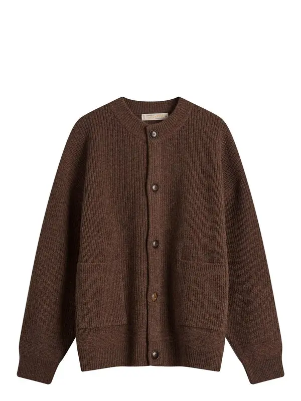 FRIZMWORKS Heavy Wool Round Cardigan - Choco Brown