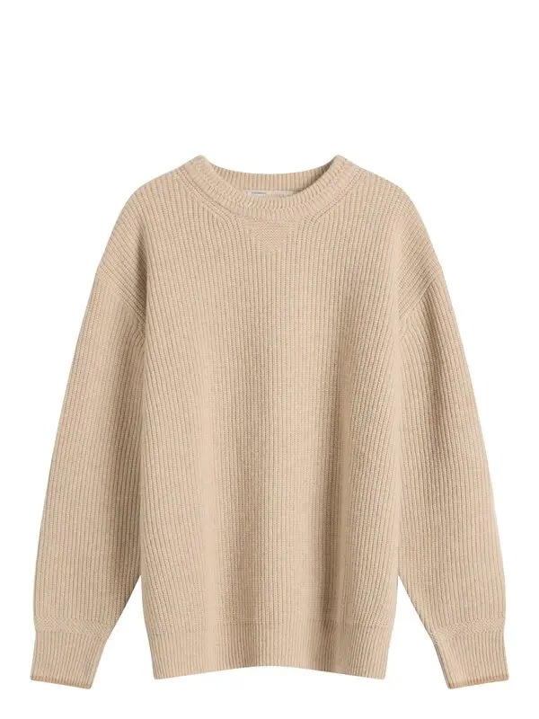 FRIZMWORKS Patch Round Knit Jumper - Oatmeal