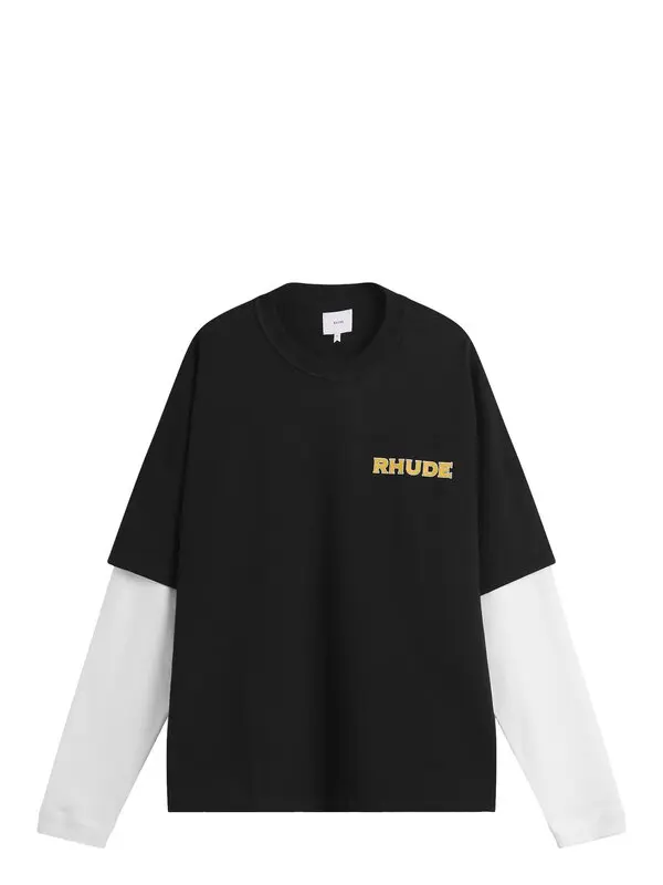 Rhude Steel Double-layered T-shirt - Black/white