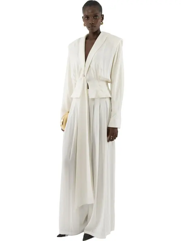 Arakii Pleated Silk Pants - Off-white