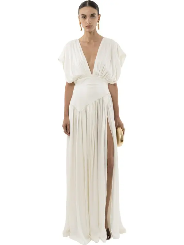 Arakii Maxi Silk Dress - White