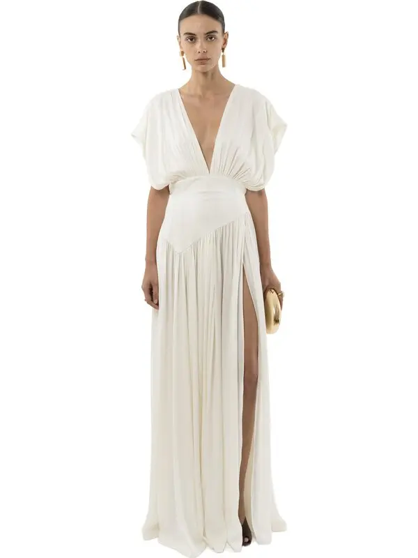 Arakii Maxi Silk Dress - White