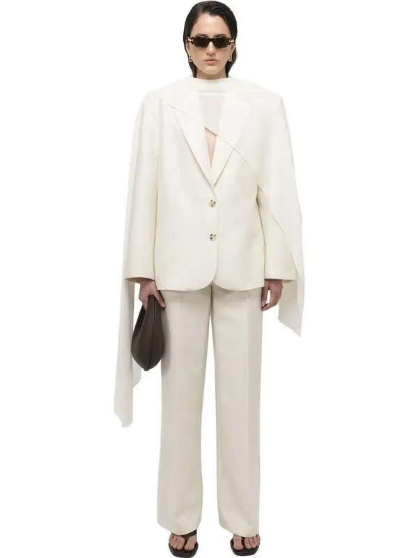 Arakii Oversized Silk Blazer - Off-white
