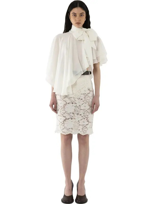 Arakii Flowy Silk Cape - Off-white