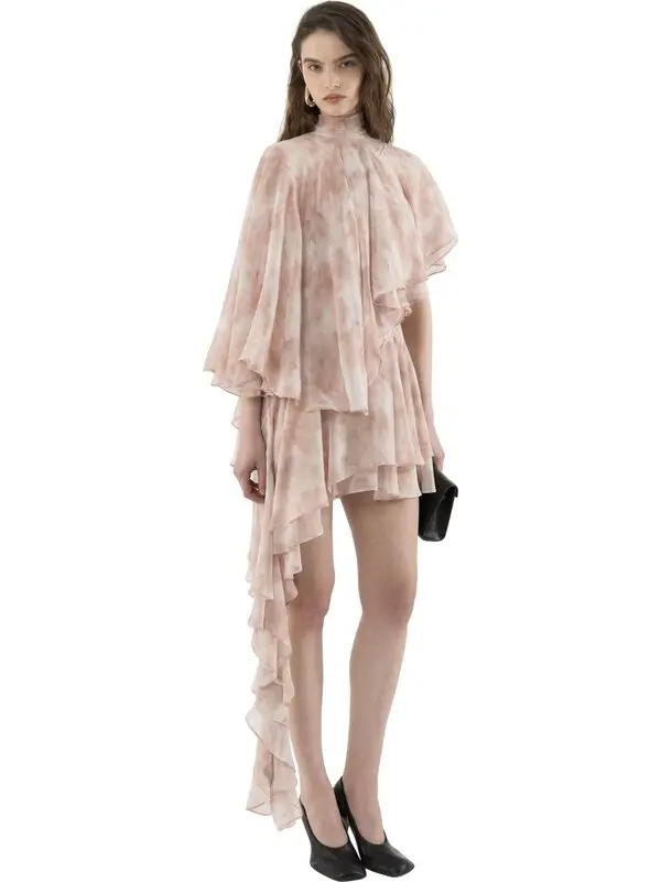 Arakii Flowy Silk Cape - Print