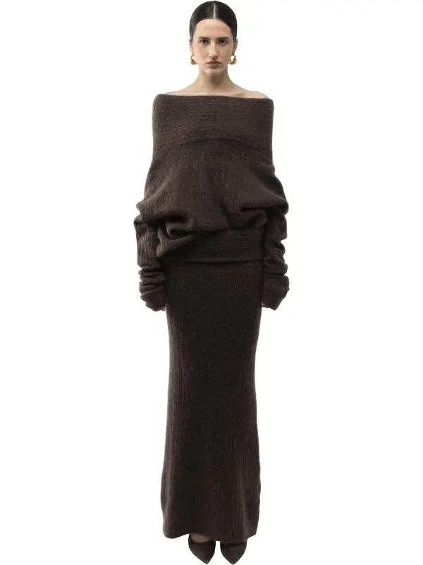 Arakii Maxi Cloud Skirt - Dark Brown