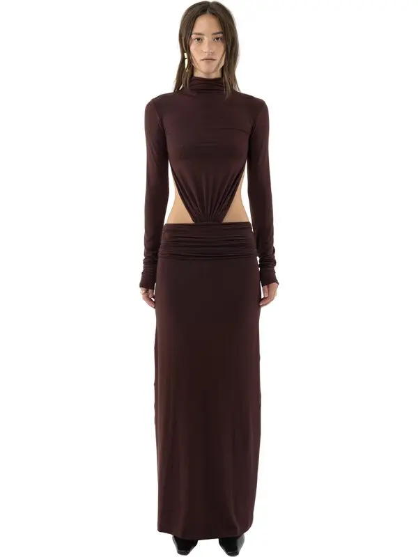 Arakii Jersey Maxi Dress - Brown