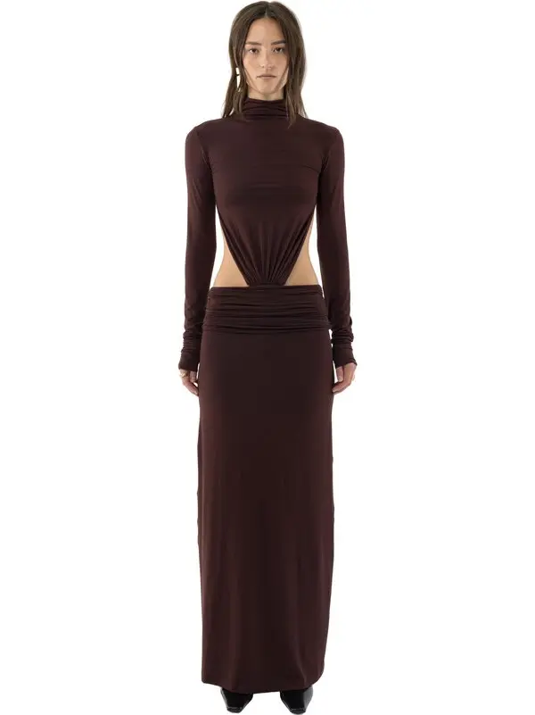 Arakii Jersey Maxi Dress - Brown