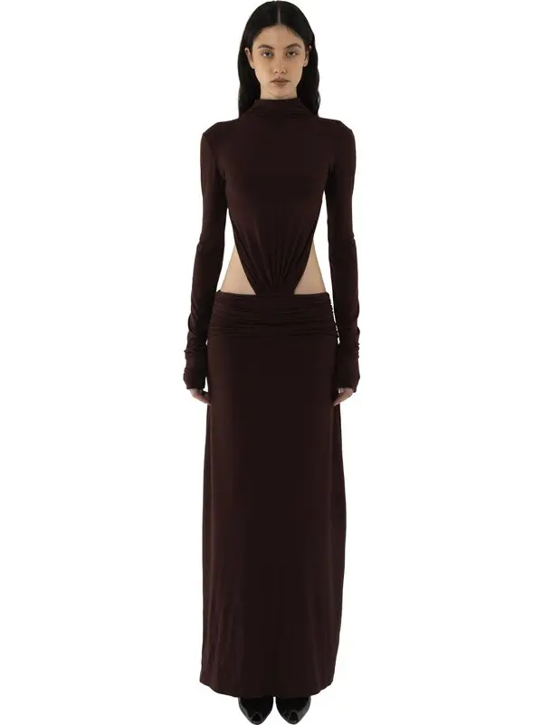Arakii Jersey Maxi Dress - Brown