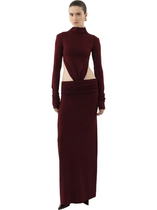 Arakii Jersey Maxi Dress - Burgundy