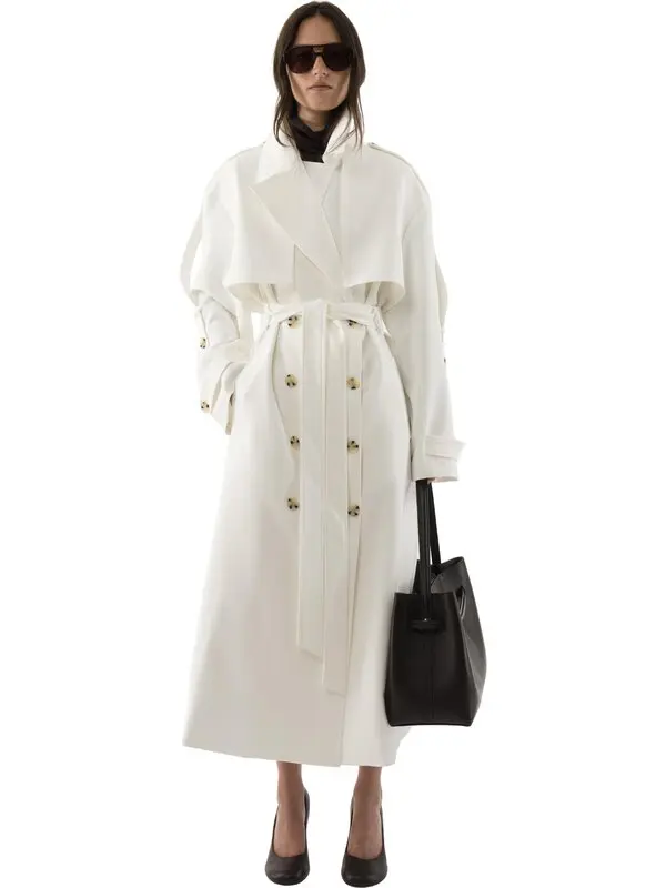 Arakii Halo Trench Coat - White