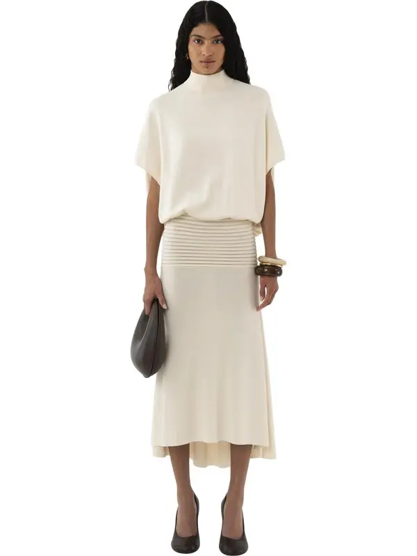 Arakii Mist Midi Dress - Off-white