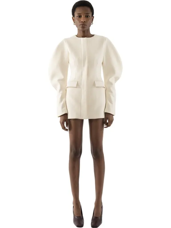 Arakii Sculpted Blazer Mini Dress - Creme White