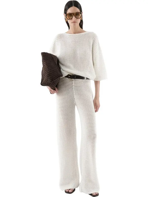 Arakii Crochet Straight Leg Pants - Off-white