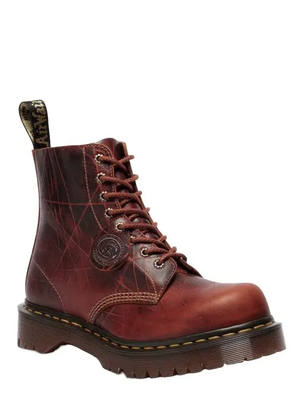 Dr. Martens 1460 Bex Made In England Leather Bump Toe Boots - Brown