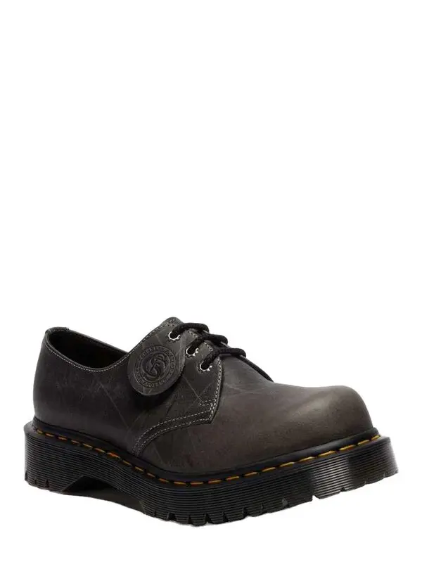 Dr. Martens 1461 Bex Made In England Natural Grain Bump Toe Shoes - Gray