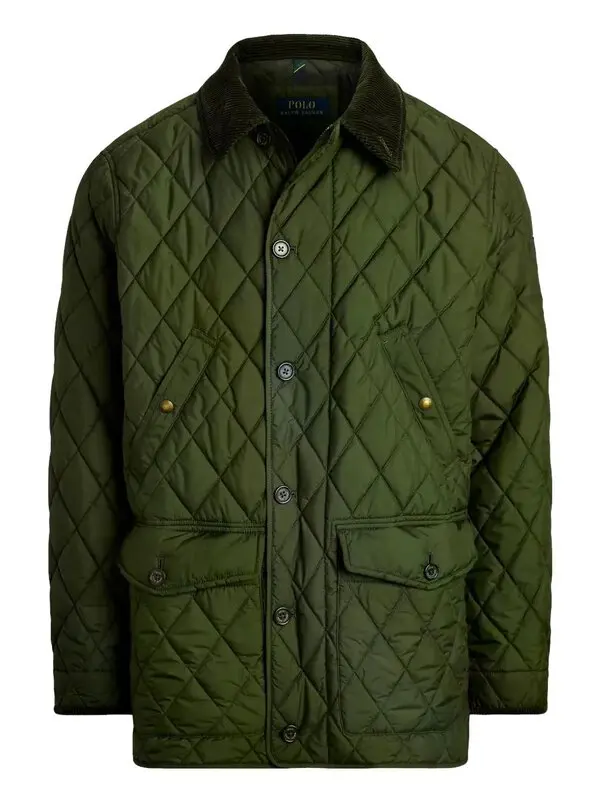 Polo Ralph Lauren Corduroy-collar Quilted Coat - Green