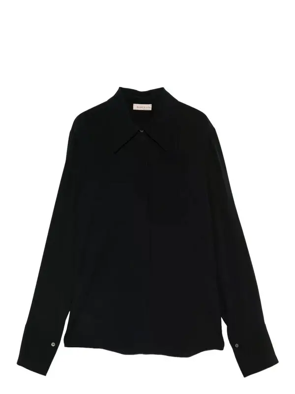 BLANCA VITA Button-front Shirt - Black
