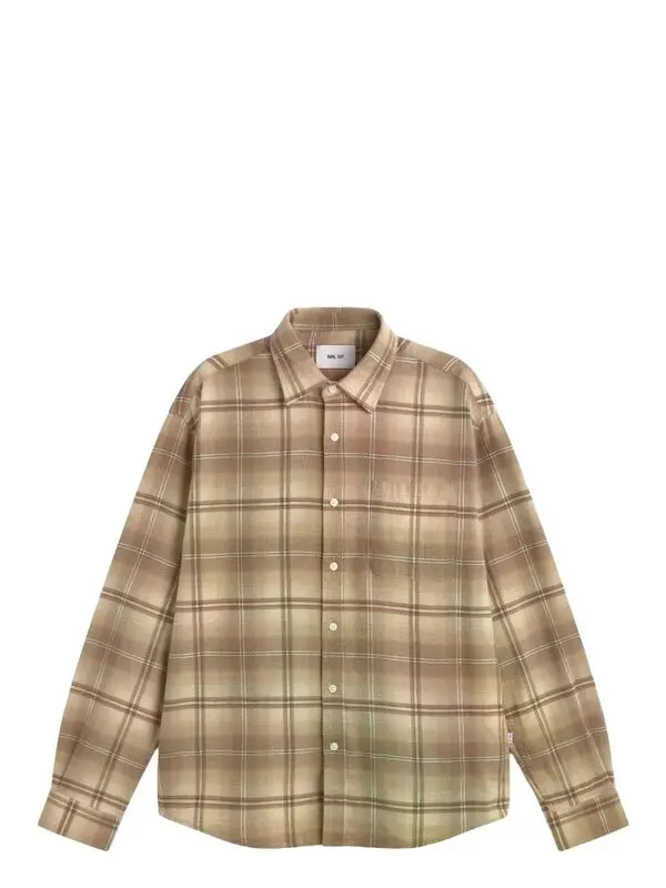 Nn07 Check-pattern Long-sleeve Shirt - Brown