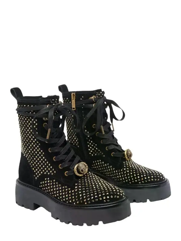 Kurt Geiger Stud-embellished Lace-up Boots - Black