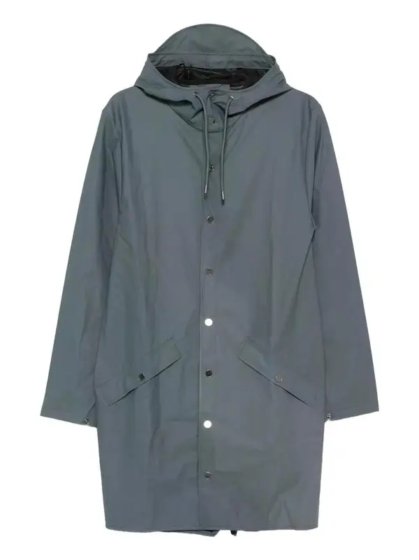 Rains Snap-button Hooded Raincoat - Blue