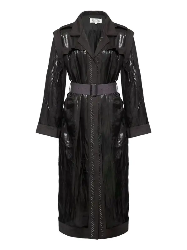 MAISON MARGIELA Belted Trench Dress - Black
